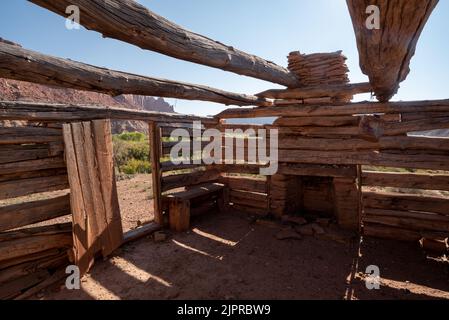 Ruins of the Walker (aka Outlaw) Cabin at Fort Bottom, Canyonlands Nat ...