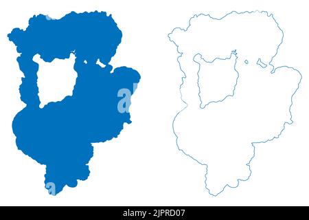 Lake Taal (Republic of the Philippines) map vector illustration ...
