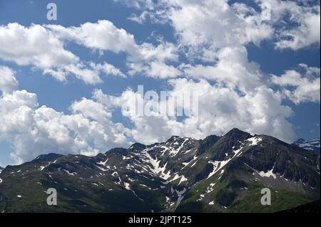 Stubnerkogel mountains and blue sky with clouds landscape in Bad ...
