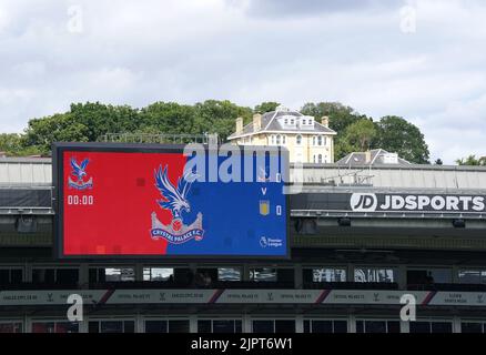 View of scoreboard ahead of the Premier League match Fulham vs Chelsea ...