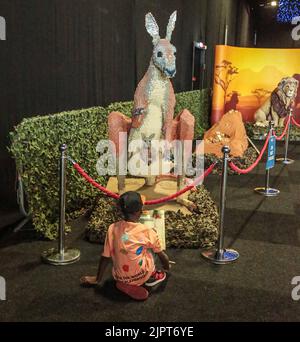 An elephant made out of Lego at the BRICKLIVE convention at the NEC in ...