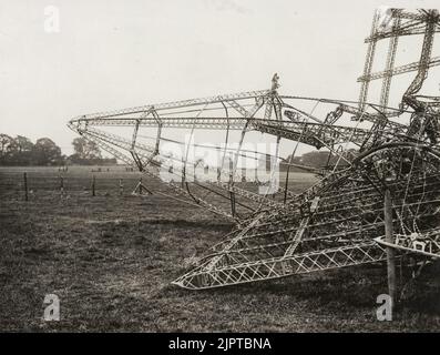 The remains of Zeppelin LZ33 which was shot down during a WW1 bombing ...