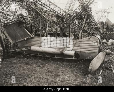The remains of Zeppelin LZ33 which was shot down during a WW1 bombing ...