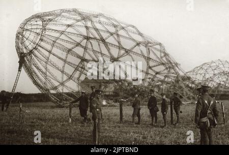 The remains of Zeppelin LZ33 which was shot down during a WW1 bombing ...