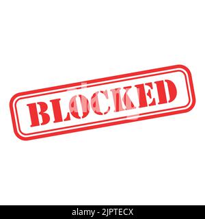 Blocked stamp symbol, label sticker sign button, text banner vector ...