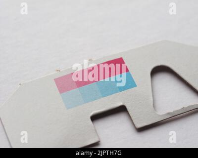 Colour bars printed outside the trim area for density quality control ...