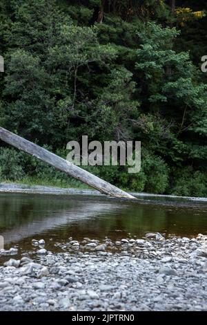 The Eel River flows through Humboldt County in Northern California ...