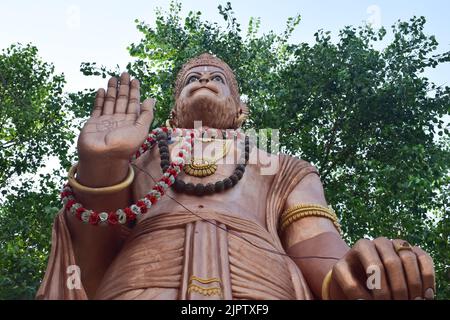 Statue of Lord Hanuman who is the Hindu god and divine vanara (monkey ...