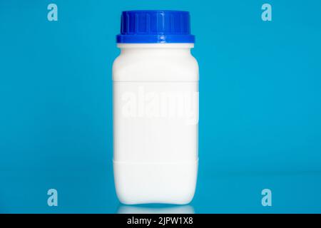 laboratory plastic bottle for chemical elements and substances with ...