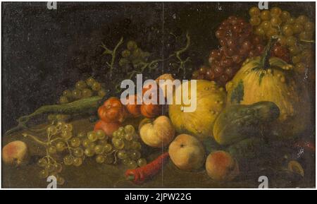 Cella Thoma - Stillleben mit Früchten und zwei Gläsern (1878 Stock ...