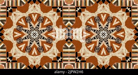 Brown safari animal print patchwork seamless pattern. Natural quilt ...