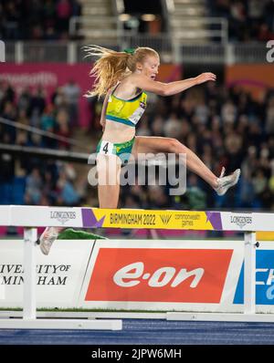 Amy Cashin of Australia competing in the women’s 3000m steeplechase ...
