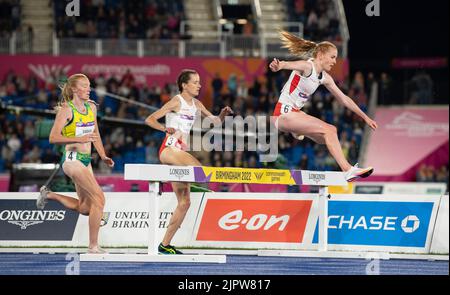 Amy Cashin of Australia competing in the women’s 3000m steeplechase ...