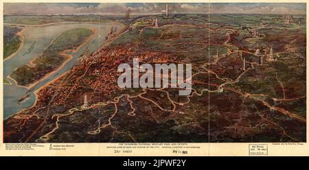 The Vicksburg National Military Park and vicinity showing lines of ...