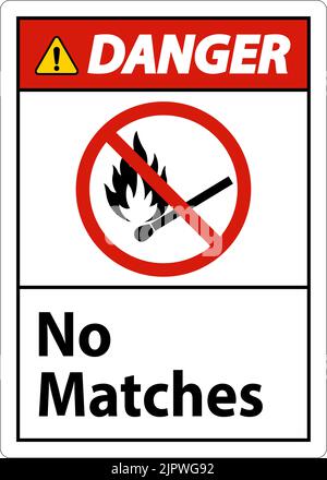 Danger No Fire, No Matches or Open Flame Sign Stock Vector Image & Art ...