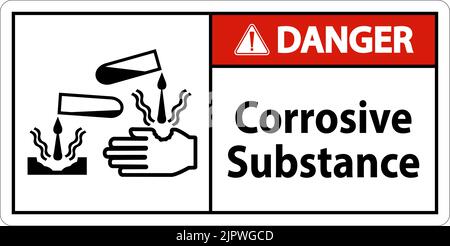 Danger Sign Corrosive Substance On White Background Stock Vector Image & Art - Alamy