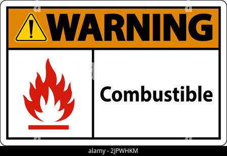 Combustible chemical warning sign. Dangerous goods placards class 3 ...