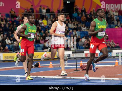 Harry Kendall of England competing in the men’s 100m decathlon at ...