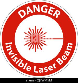 Danger Sign invisible laser beam On White Background Stock Vector Image ...