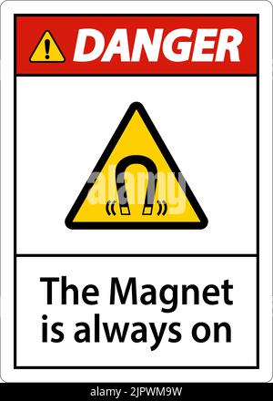 Danger magnet is always sign on white background Stock Vector Image ...