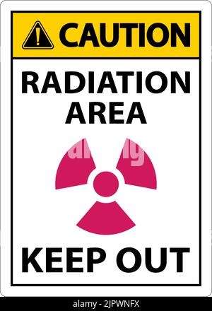 Caution Radiation Area Keep Out Sign On White Background Stock Vector ...