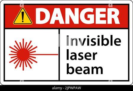 Danger Sign invisible laser beam On White Background Stock Vector Image ...