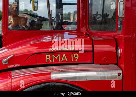Routemaster, RMA 19 London bus, red, c1966 on display. The Gosport Car ...