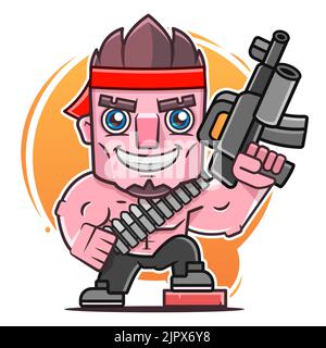 Vector super combat rifle isolated on white background Stock Vector ...