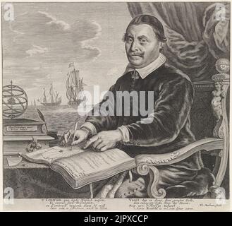 Portrait of Jacob Aertsz. Colom, Theodor Matham, After Simon de Vlieger ...