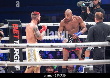 Michael Page of England and Mike Perry of USA during their middleweight ...