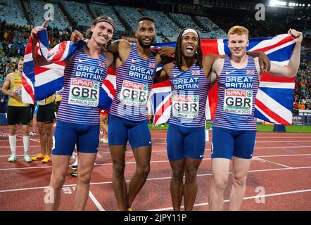 Lewis Davey in the Men's 400m Heats during day one of the Novuna UK ...