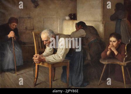 'Gebet in der Stube' by Thomas Walch depicts a scene of prayer in a ...