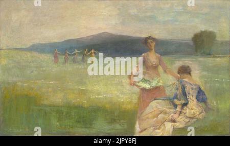 Spring 1890 by Thomas Dewing Stock Photo - Alamy