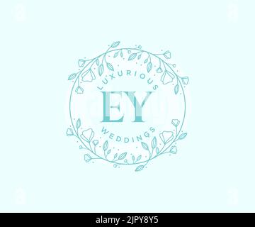 EY Initials letter Wedding monogram logos template, hand drawn modern ...