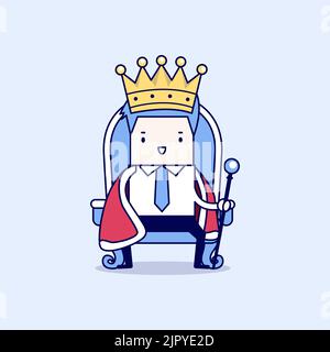 Businessman king throne character cartoon Stock Vector Image & Art - Alamy
