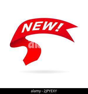 New label red ribbon sign Stock Vector Image & Art - Alamy