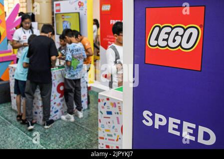 Mumbai, India. 20th Aug, 2022. A miniature Lego toys are kept at R City ...