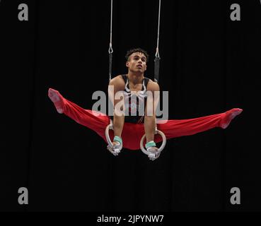 August 20, 2022: Kameron Nelson competes on the rings during the 2022 U ...