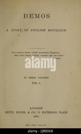 Title page of the first edition of Demos Stock Photo - Alamy