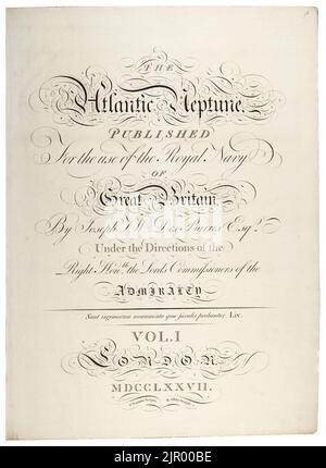 Title page of volume I of the Atlantic Neptune Stock Photo - Alamy