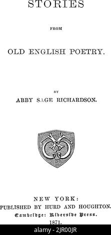 Title page-Stories Old English Poetry-1899-0009-0 Stock Photo - Alamy