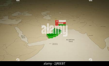 3d rendering of a national Oman flag Stock Photo - Alamy