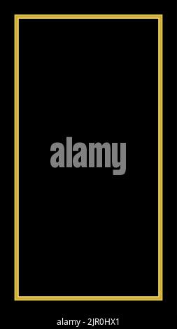 Rectangular Golden Frame Story on The Black Background Stock Vector ...