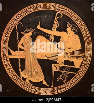 Tondo of a Kylix by the Brogos Painter Stock Photo - Alamy