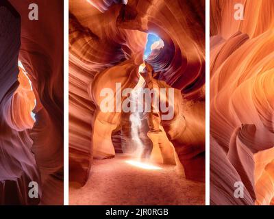 A set of rock formations of Lower Antelope Canyon in the Lechee ...