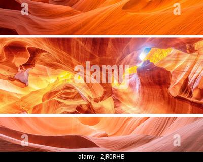 A set of rock formations of Lower Antelope Canyon in the Lechee ...