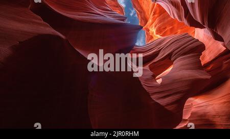 A beautiful shot of rock formations of Lower Antelope Canyon in the ...