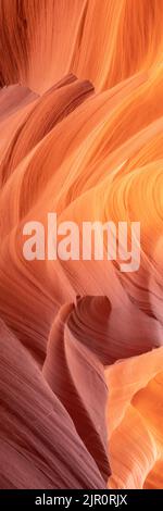 A vertical shot of rock formations of Lower Antelope Canyon in the ...