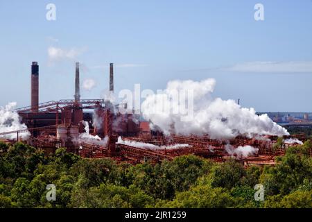 Aerial of Queensland Alumina Ltd QAL at Gladstone Queensland Australia ...