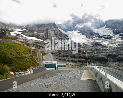 Eiger Express cable car station, Eigergletscher, Bernese Oberland ...